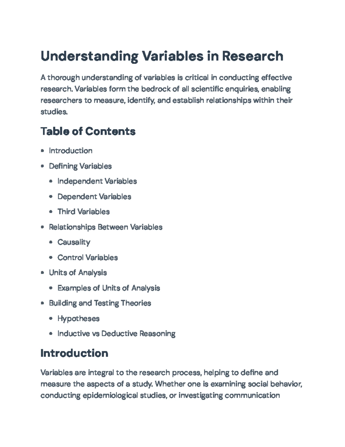 Understanding Variables & Relationships in Research: Key Concepts - Studocu