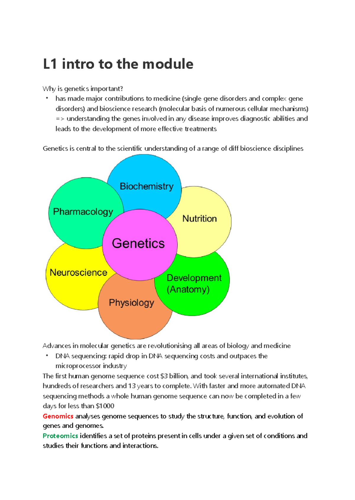 L1 intro to the module - First lecture - L1 intro to the module Why is ...