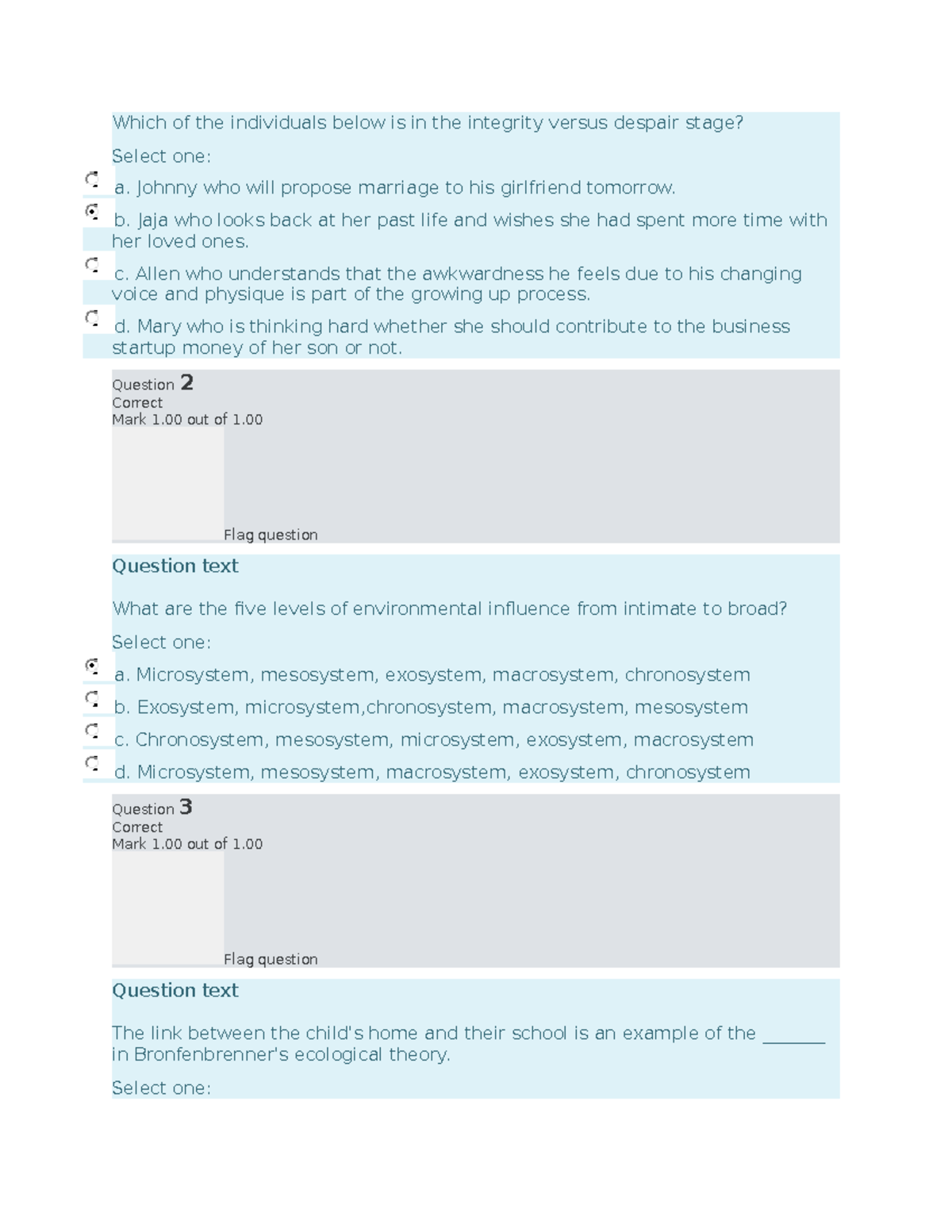 Developmental Exam Questions and Answers (PSY 101) - Studocu