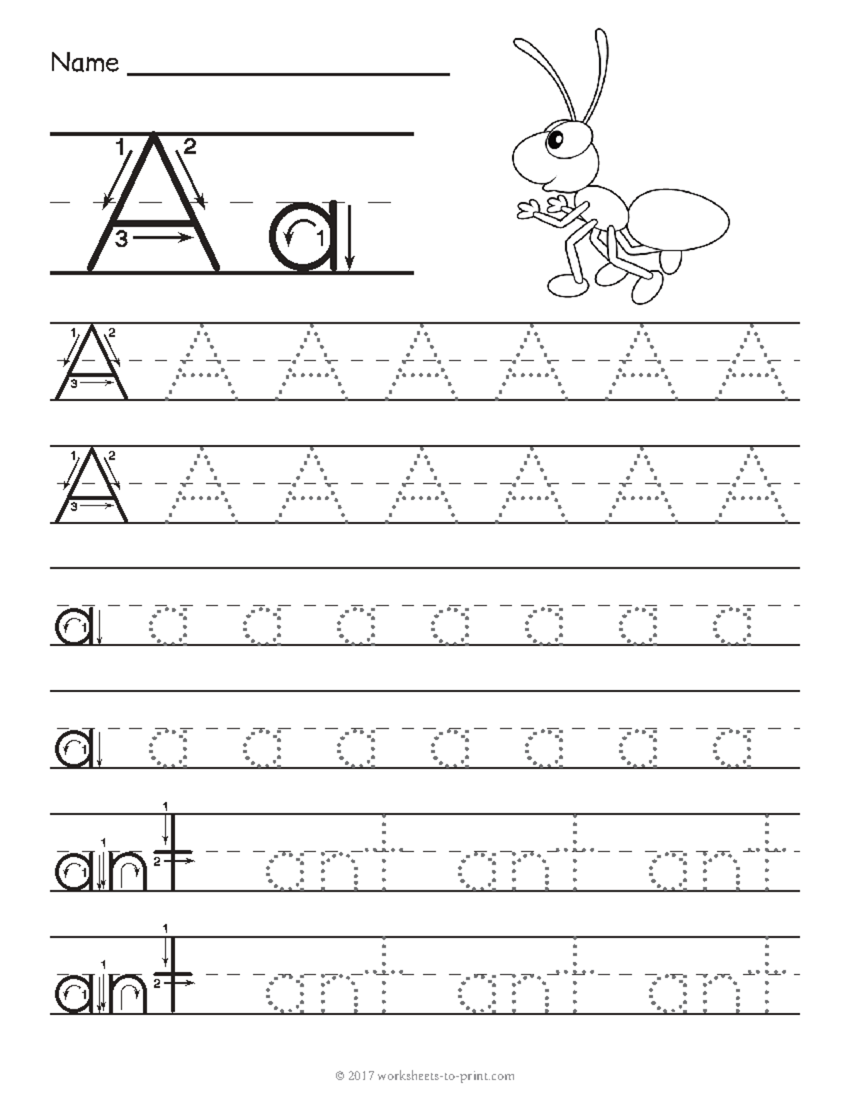 Tracing Letter A Worksheet - Studocu