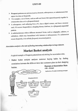 DM question bank - UNIT WISE IMPORTANT QUESTIONS UNIT I IMPORTANT SUBJECTIVE QUESTIONS 1 data ...