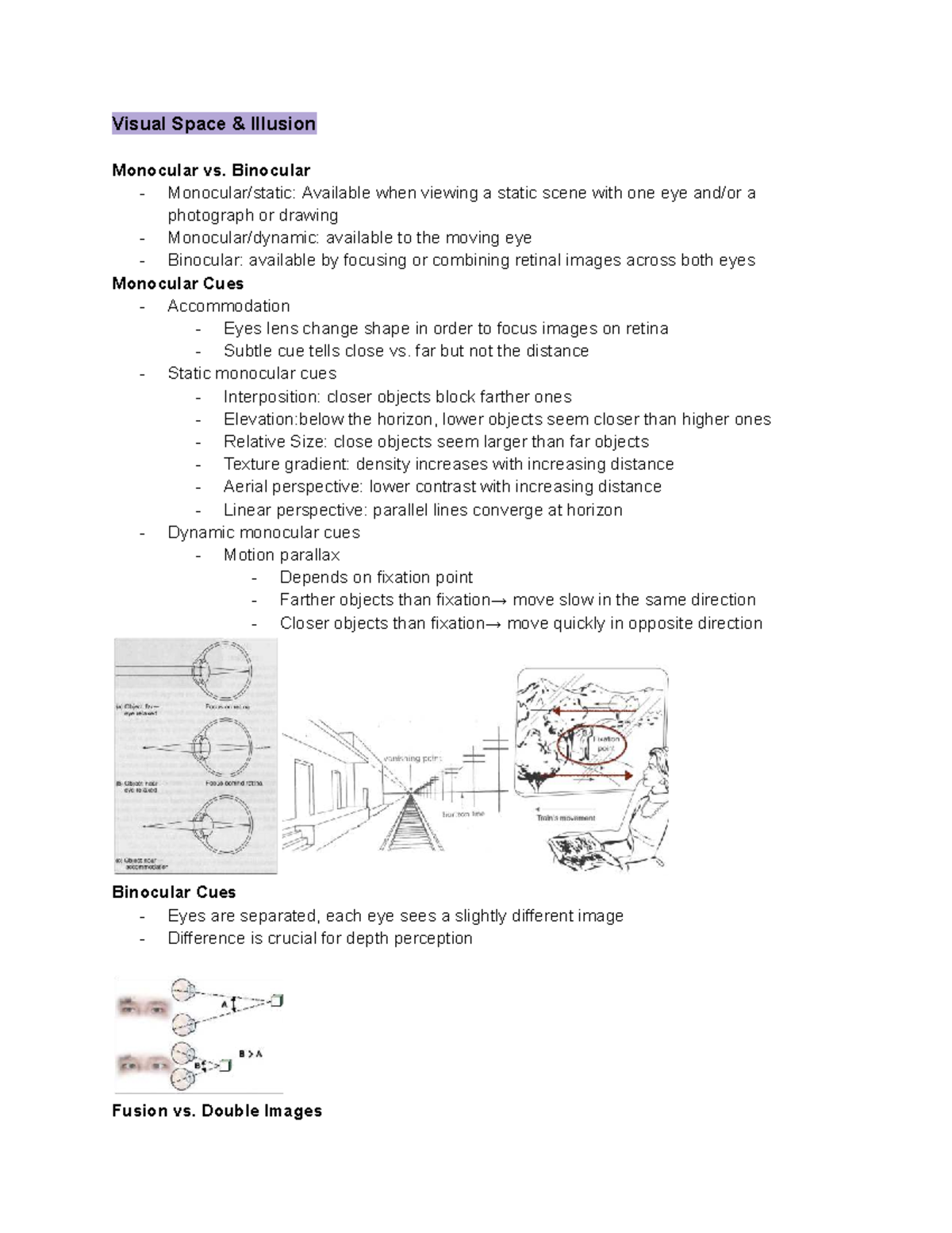 Module 6 - Perception: Monocular vs. Binocular Visual Space Illusions ...