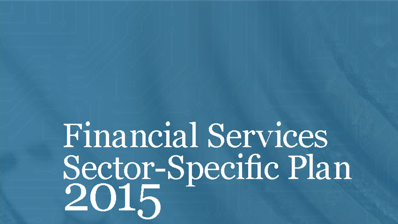Financial Services Sector Strategic Plan 2015: Overview & Goals - Studocu