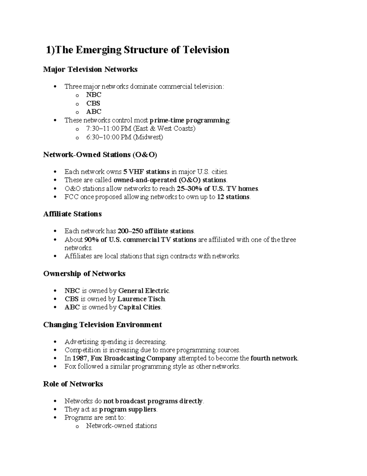 Television Networks and Regulation: An Overview (Course Code: Topic 9 ...