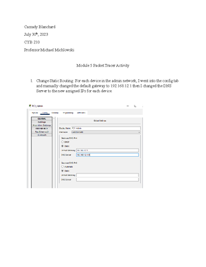 CYB 210 Module Two Packet Tracer Activity - CYB210 - Studocu