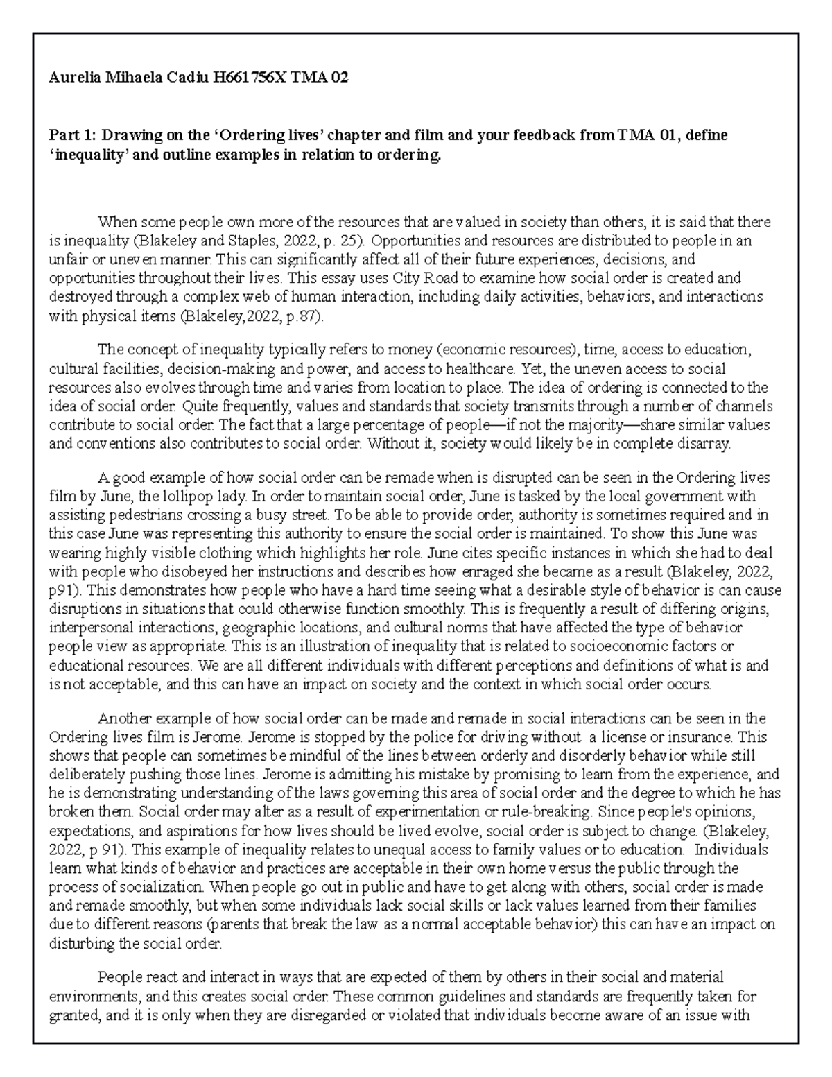 Tma02 - Coureswork/assignaments - Aurelia Mihaela Cadiu H661756X TMA 02 Part 1: Drawing on the ...