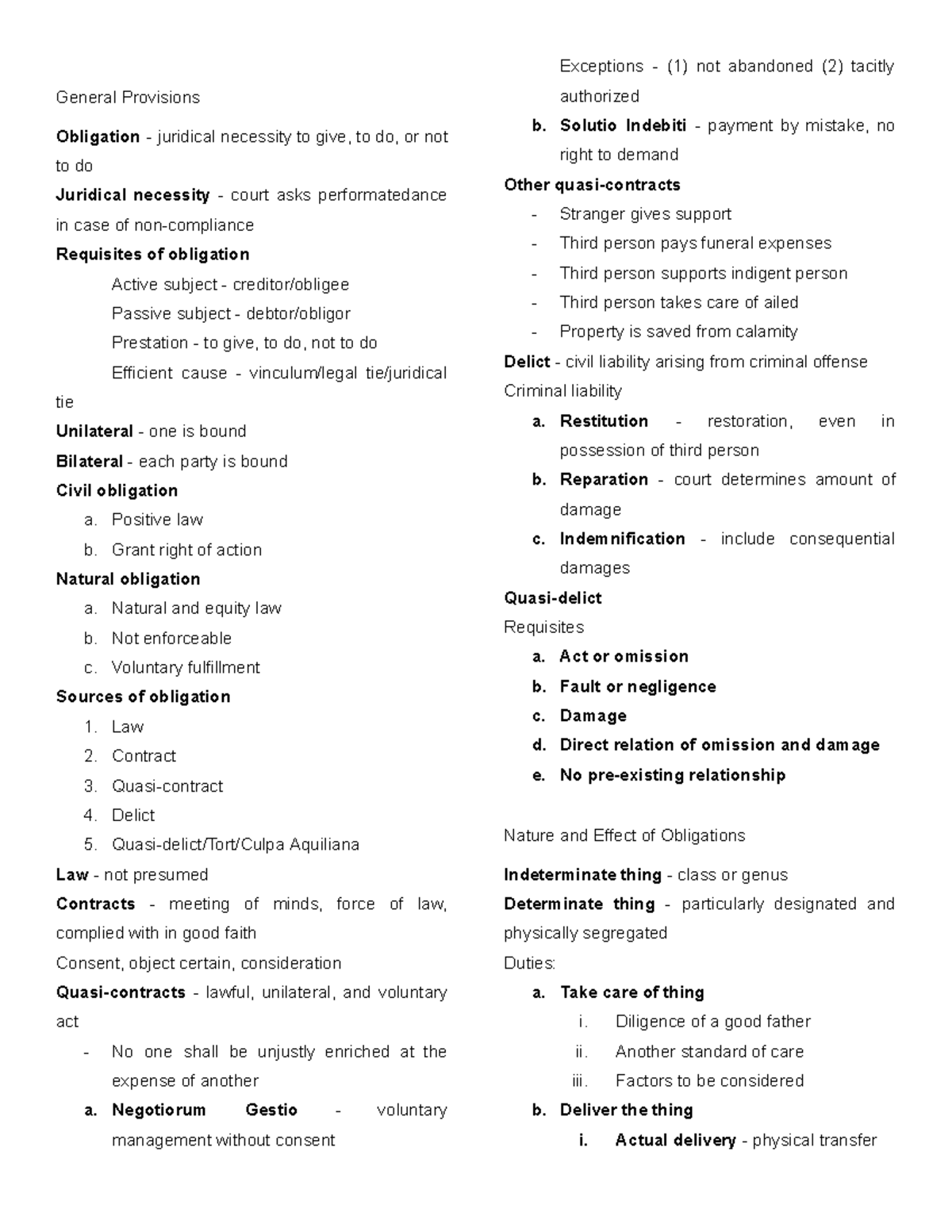 Oblicon keywords - cover to cover reviewer - General Provisions ...