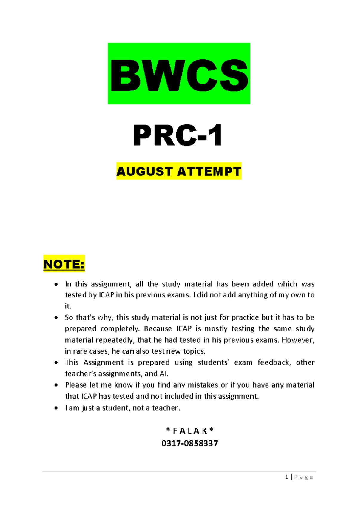 BWCS(PRC-1) Comprehensive Handbook for Business Writing Exams - Studocu