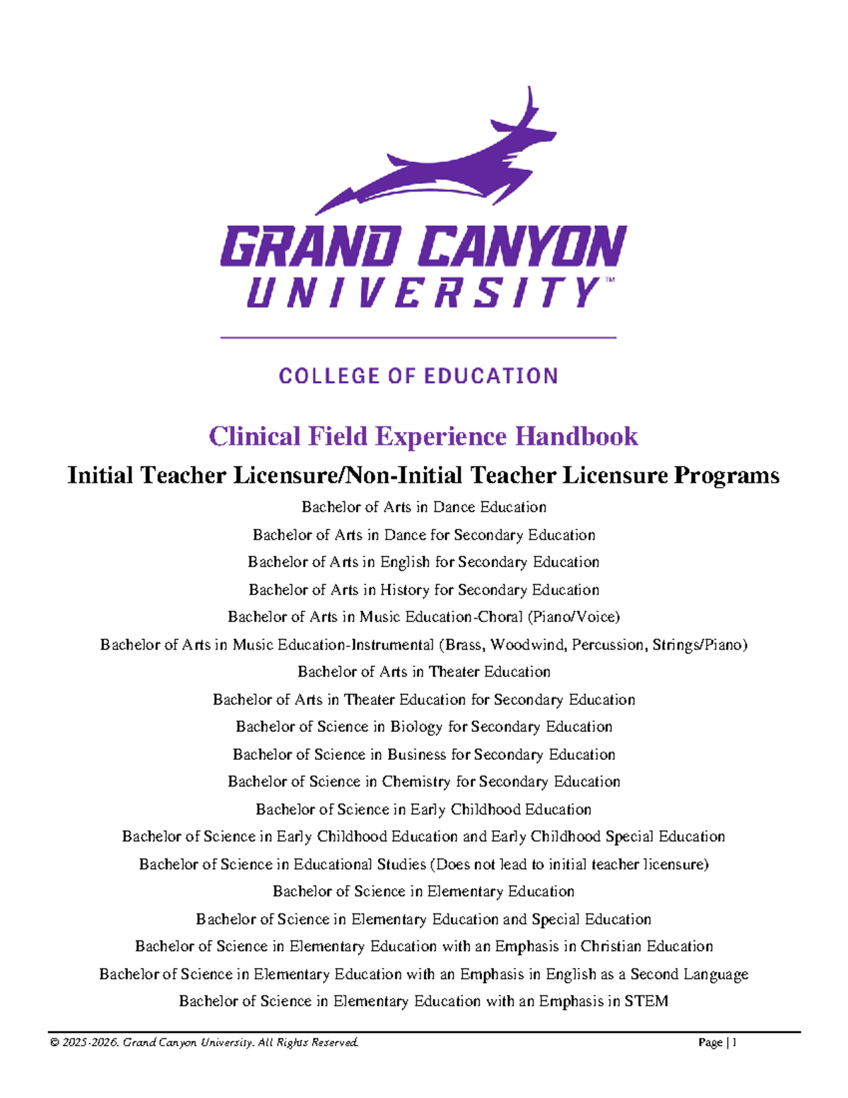 Clinical Field Experience Handbook for Teacher Licensure Programs at GCU - Studocu