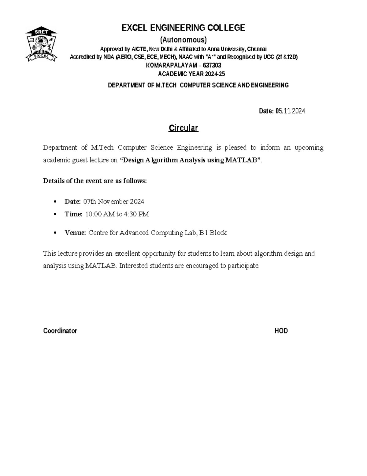 Circular debate day - assighnment purpose - EXCEL ENGINEERING COLLEGE ...