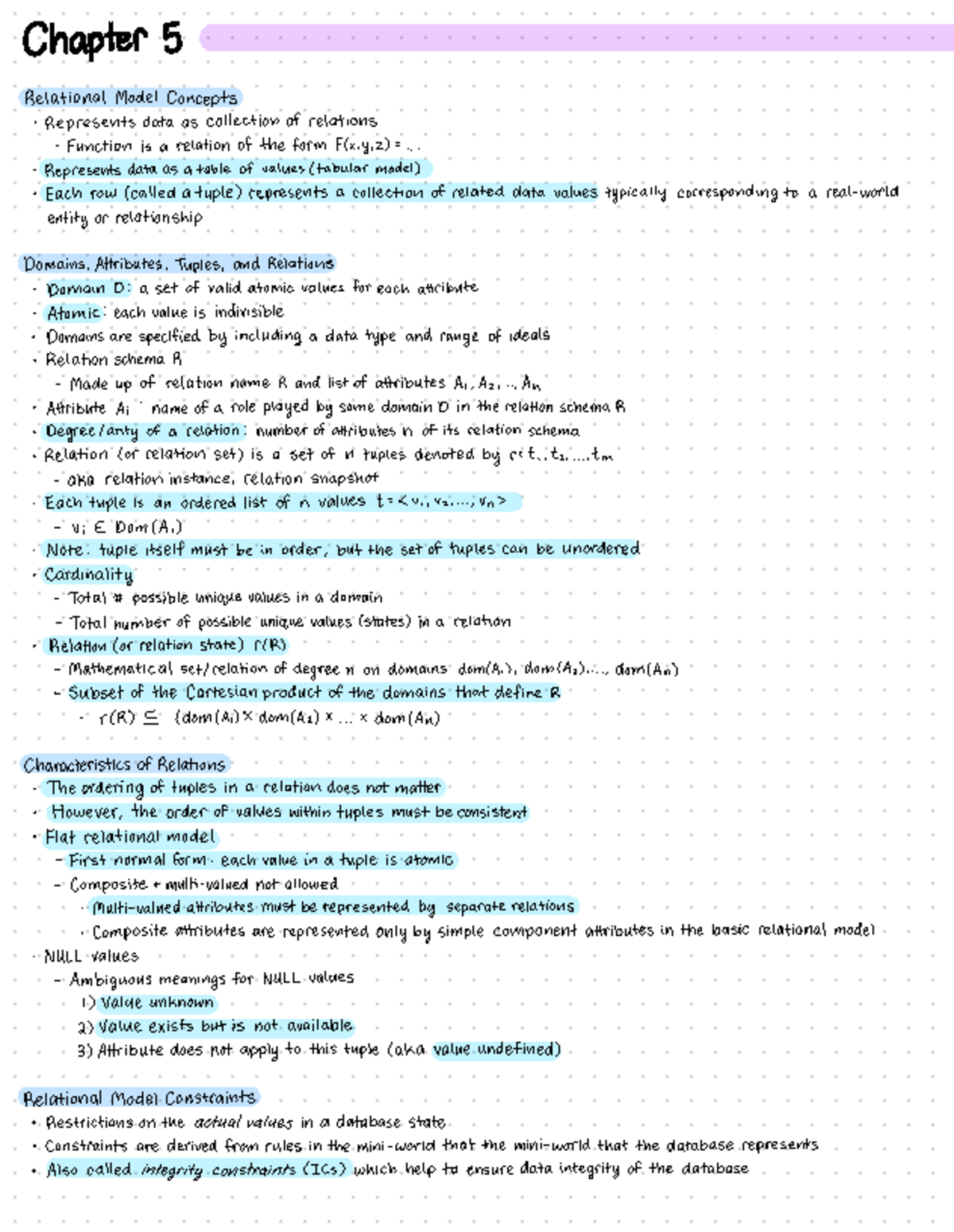 Relational Model Concepts & Constraints Overview (CS101) - Studocu
