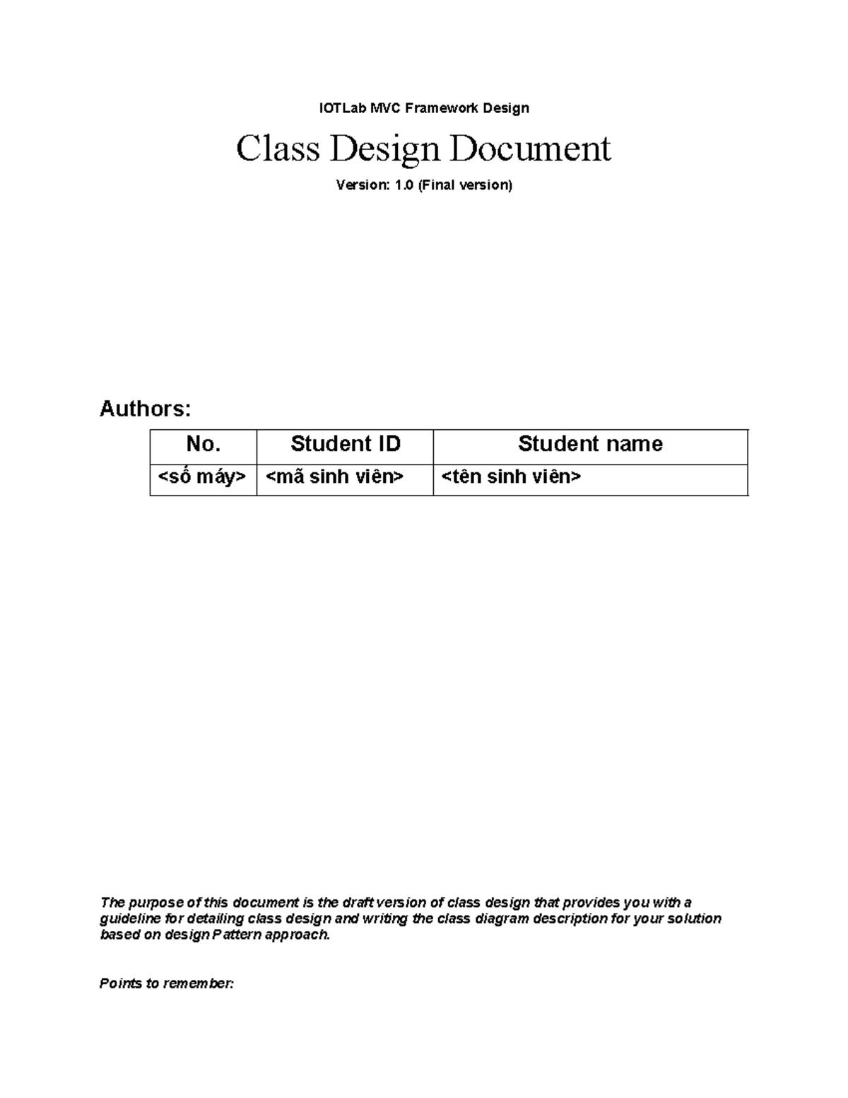 IOTLab MVC Framework Design - IOTLab MVC Framework Design Class Design ...