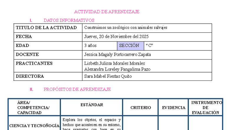 Construimos un Zoológico: Actividad de Aprendizaje I - Ciencia y ...