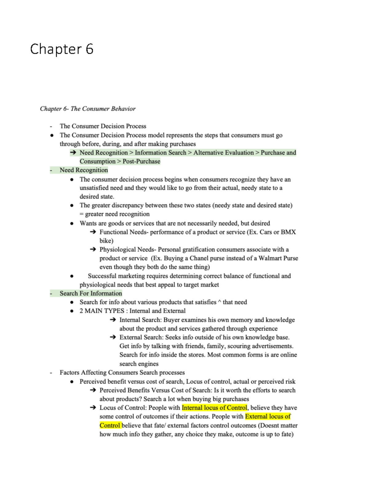 Chapter 6 - Marketing - Chapter 6 Chapter The Consumer Behavior The ...