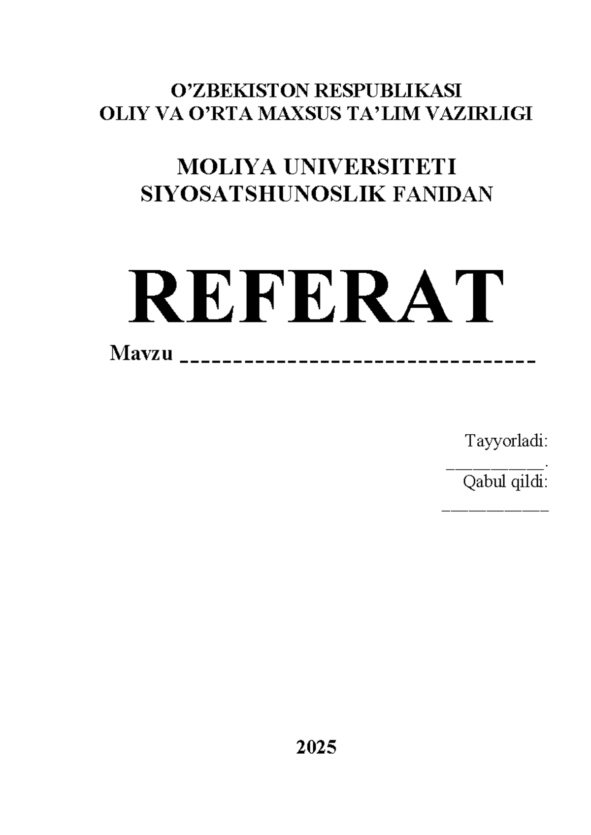 Siyosatshunoslik Fani: Siyosiy Madaniyat va Mafkuralar Referati (SIY ...