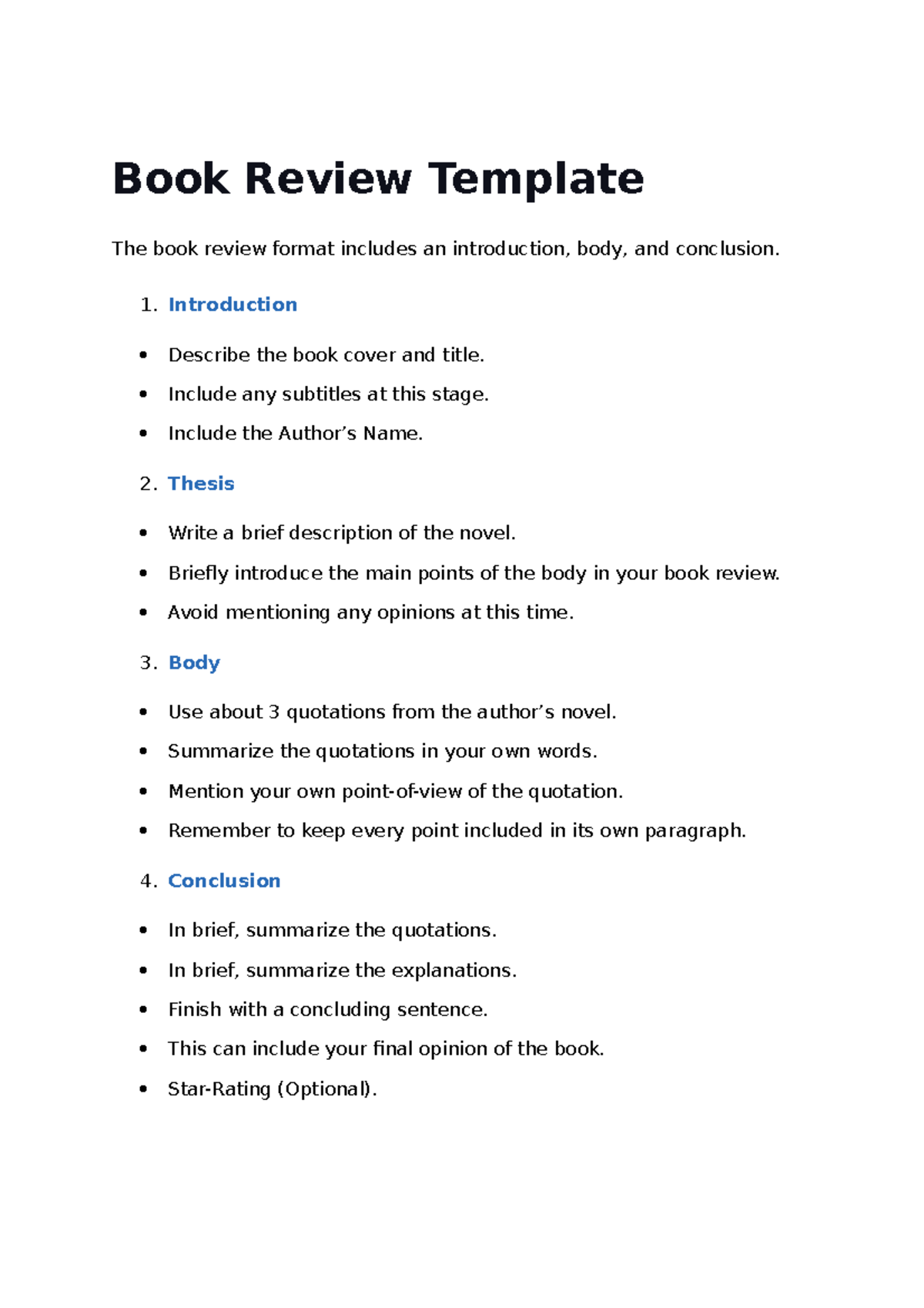 Book Review Template for Master of Education - Book Review Template The ...