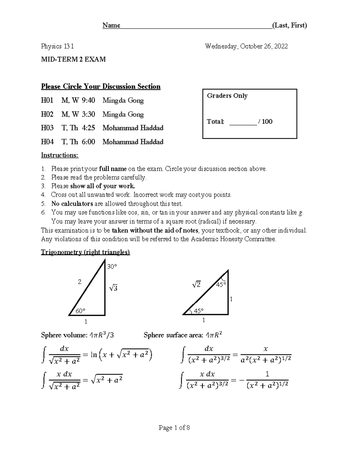 Work and Energy - Key Formulas for Physics 101 Exam Prep - Studocu