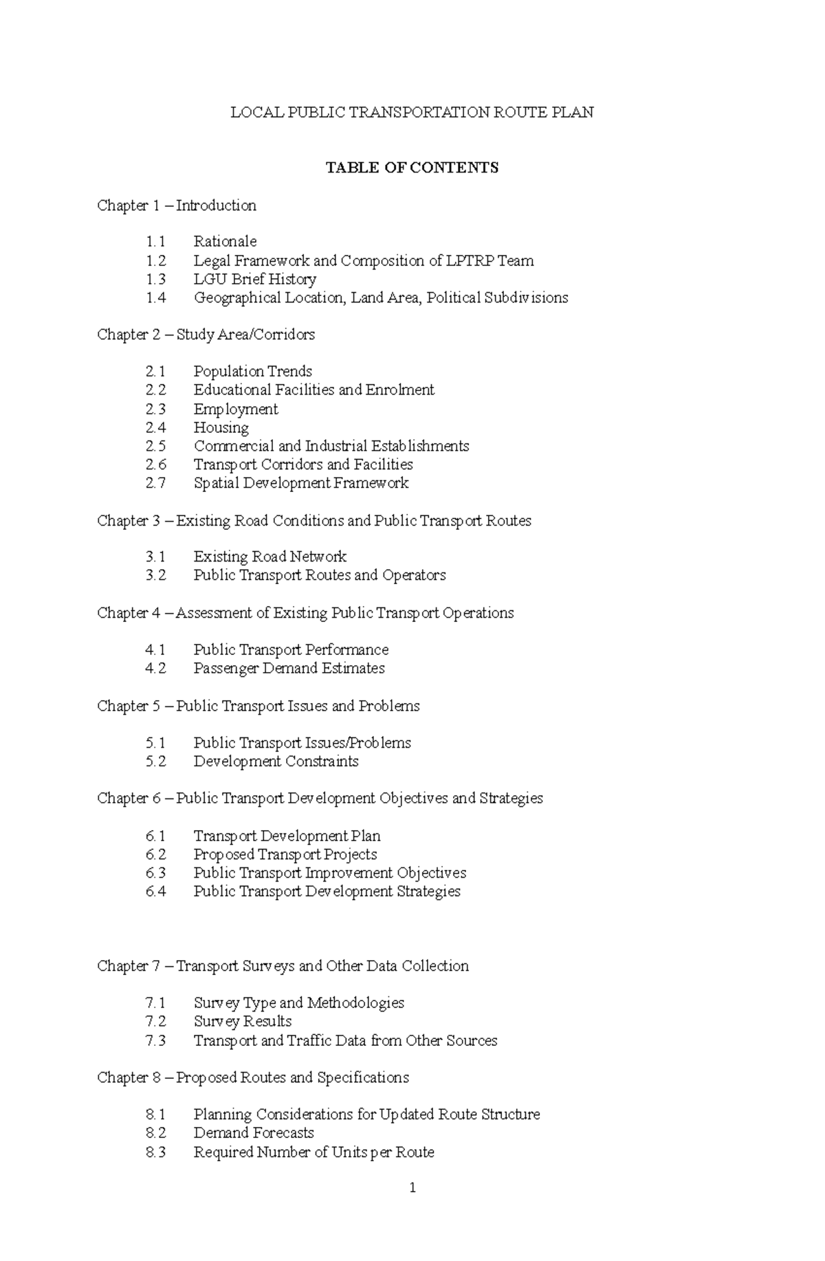 Local Public Transport Route Plan Overview and Analysis - Studocu