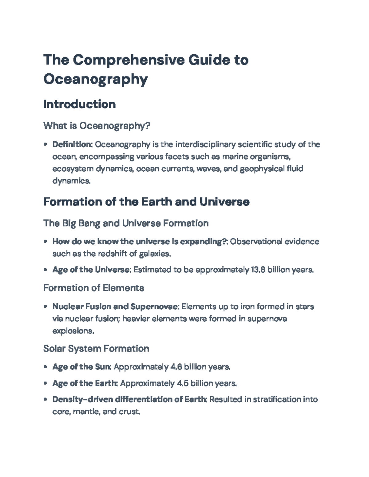 Oceanography: Comprehensive Guide to Earth’s Oceans and Ecosystems ...