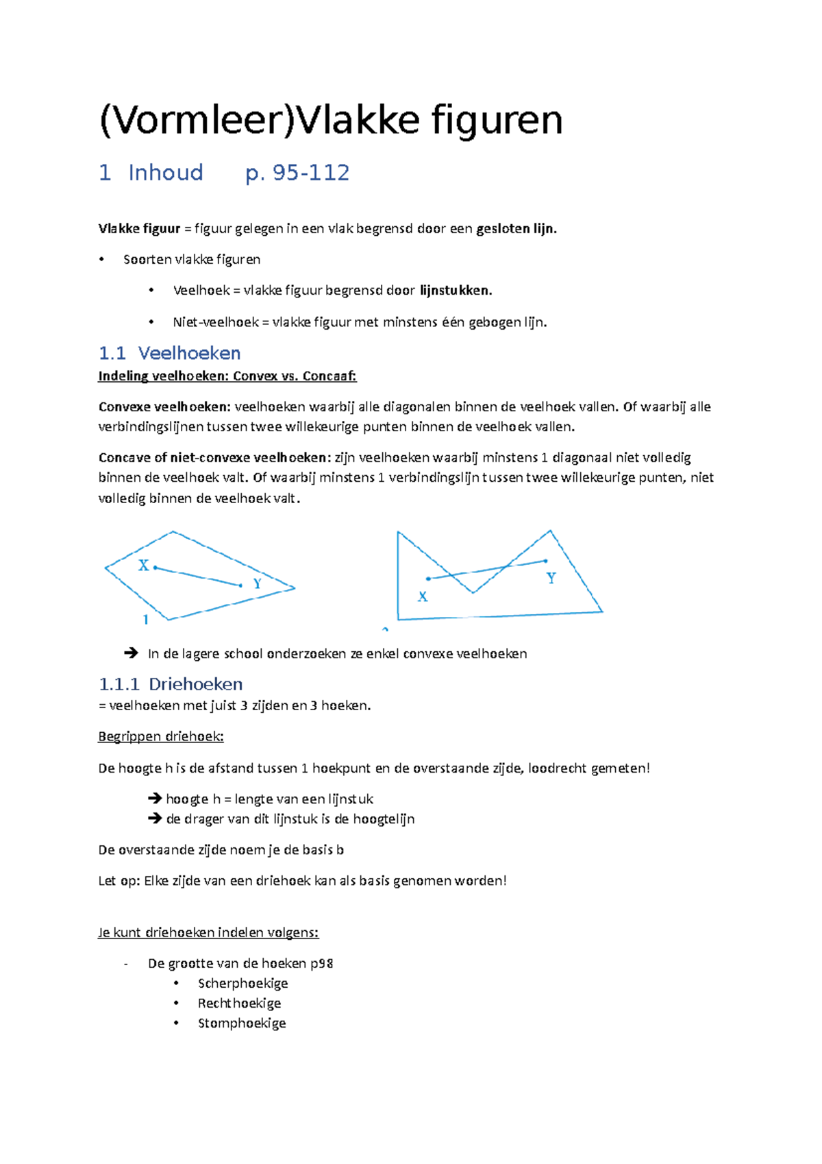 Samenvatting Vlakke Figuren (Vormleer) - Belangrijke Kenmerken en ...