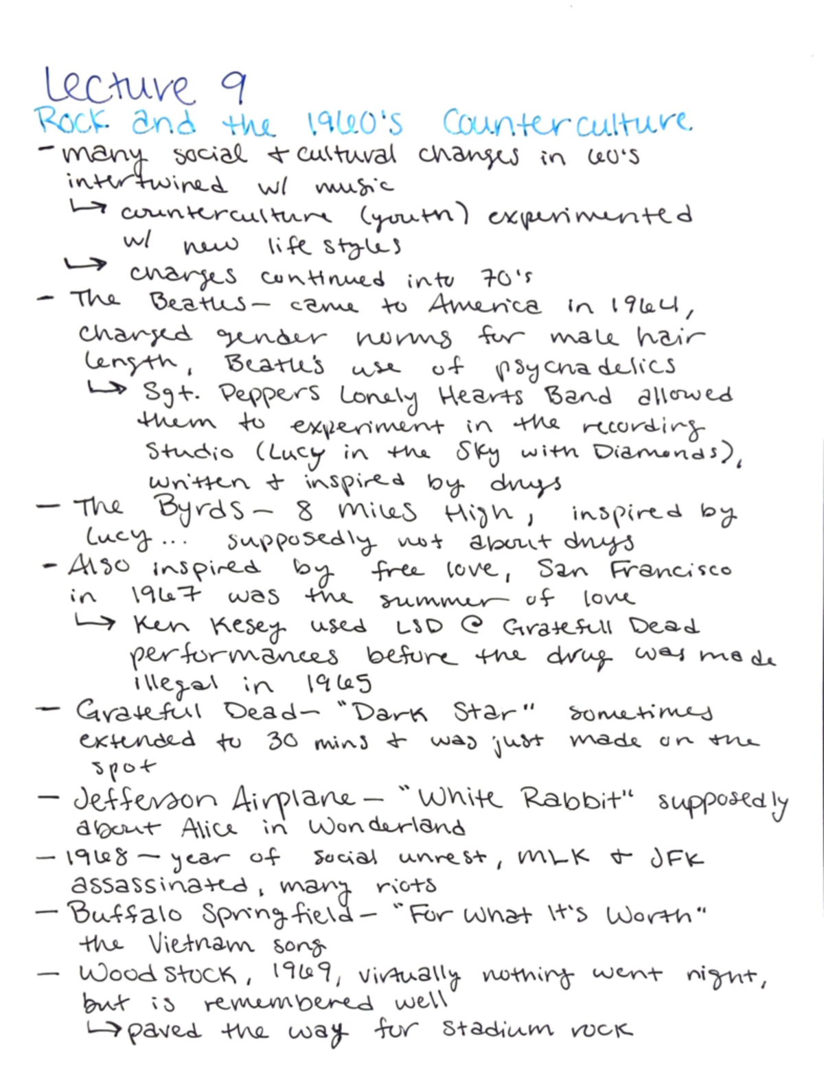 Week 9 Lecture And Assigned Reading Notes New Lecture Rock And The