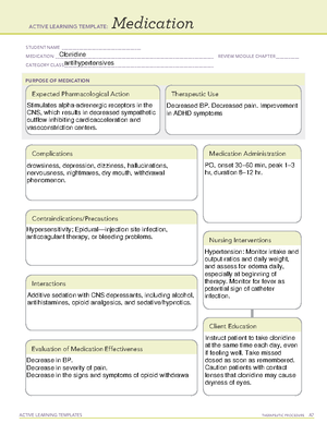 Pantoprazole - .... - ACTIVE LEARNING TEMPLATES Medication STUDENT NAME ...