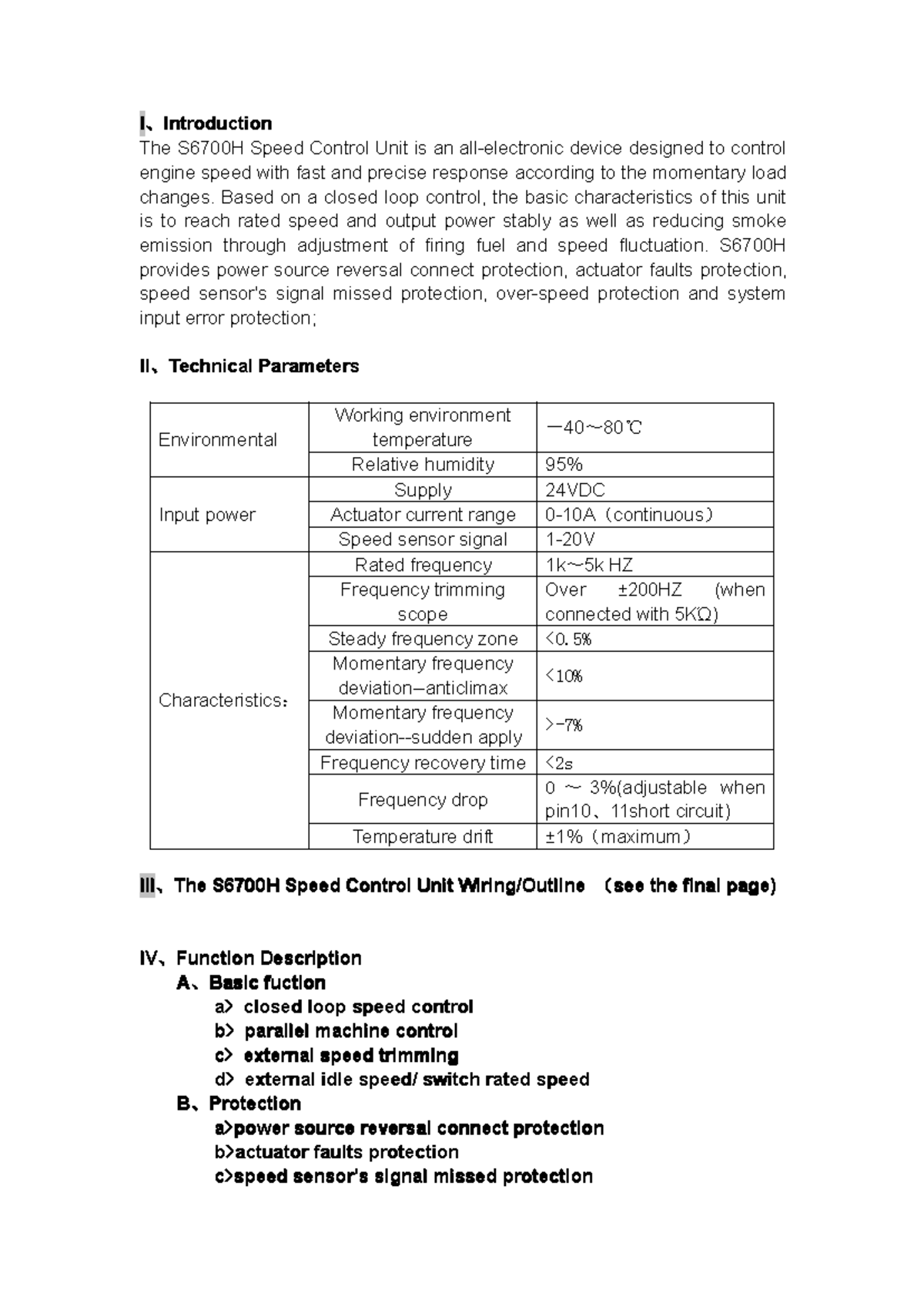 S6700H Engine Speed Control Unit: Overview & Technical Guidelines - Studocu