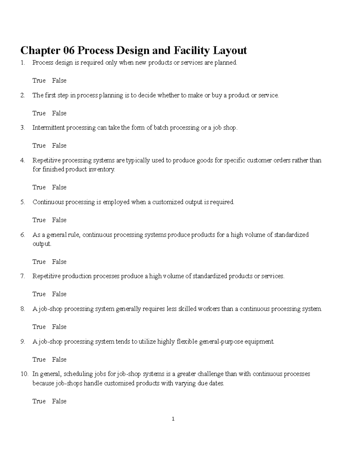 Chapter 06 Process Design - Chapter 06 Process Design and Facility ...