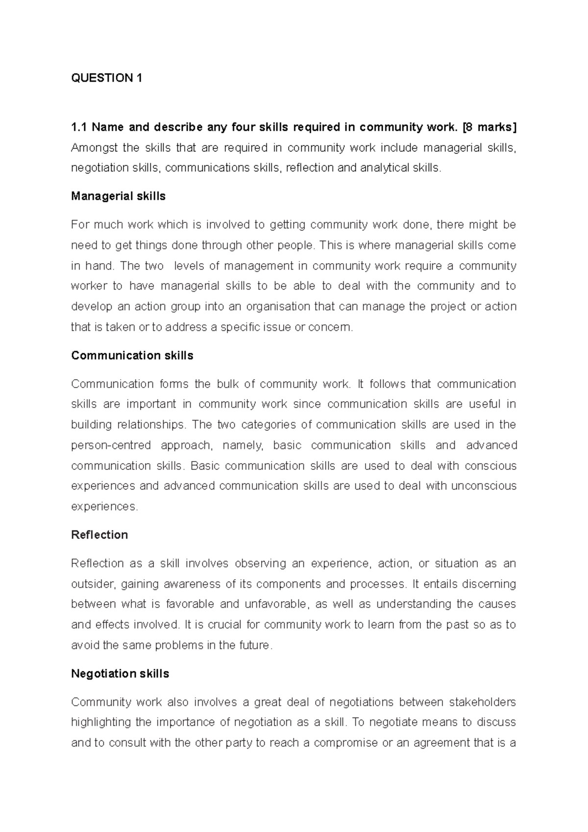 BSW3703 - Community Work Skills and Implementation Strategies - Studocu