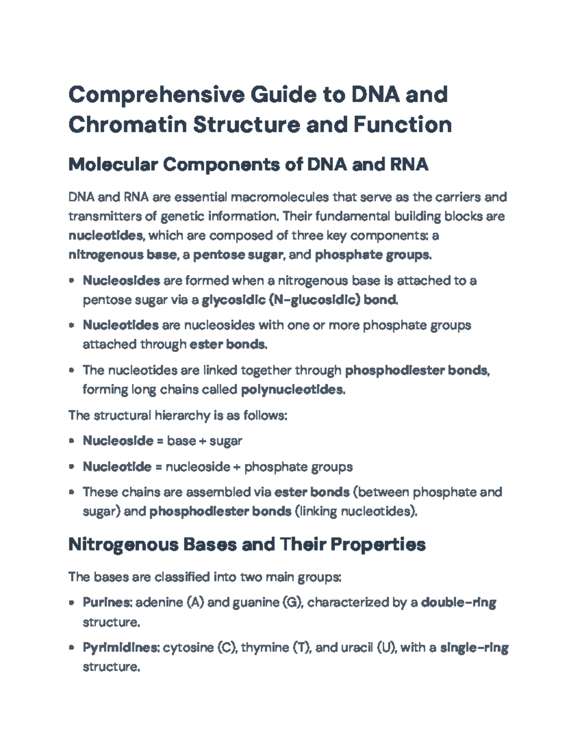 Comprehensive Guide to DNA Structure & Chromatin Function (BIO 101 ...