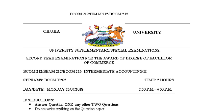 BCOM 213 Intermediate Accounting II - Exam Notes - Studocu