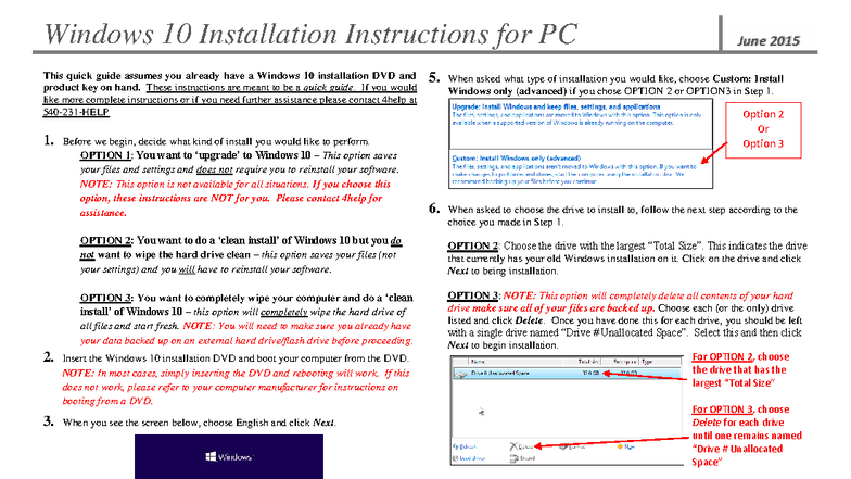 Windows 10 Installation Guide: Quick Steps for PC Setup - Studocu