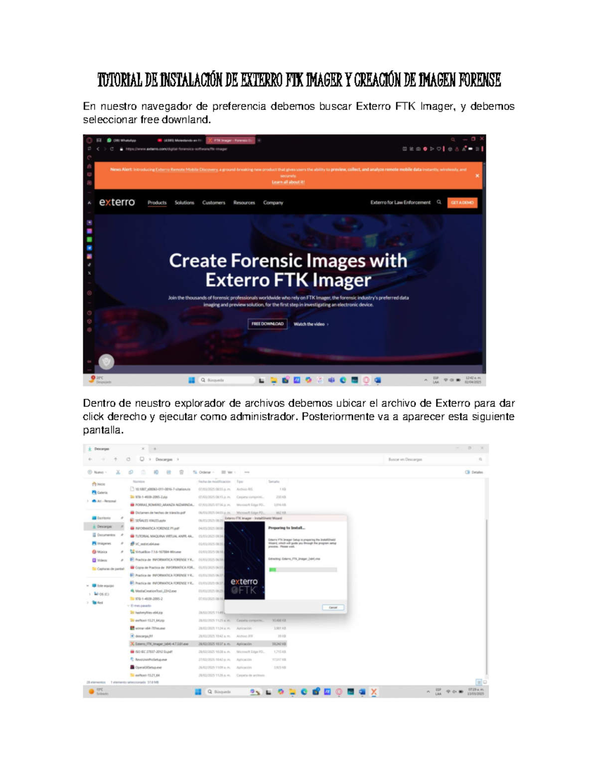 TUTORIAL DE INSTALACIÓN DE EXTERRO FTK IMAGER Y CREACIÓN DE IMAGEN ...