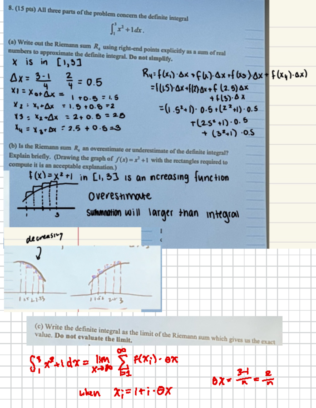 Math 225 - Exam Practice: Riemann Sums and Definite Integrals - Studocu