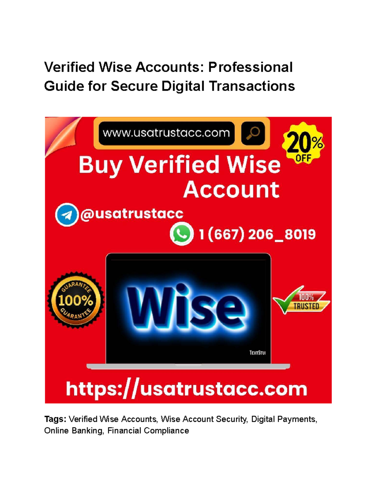 Professional Guide to Buying Verified Wise Accounts in USA 2026 - Studocu