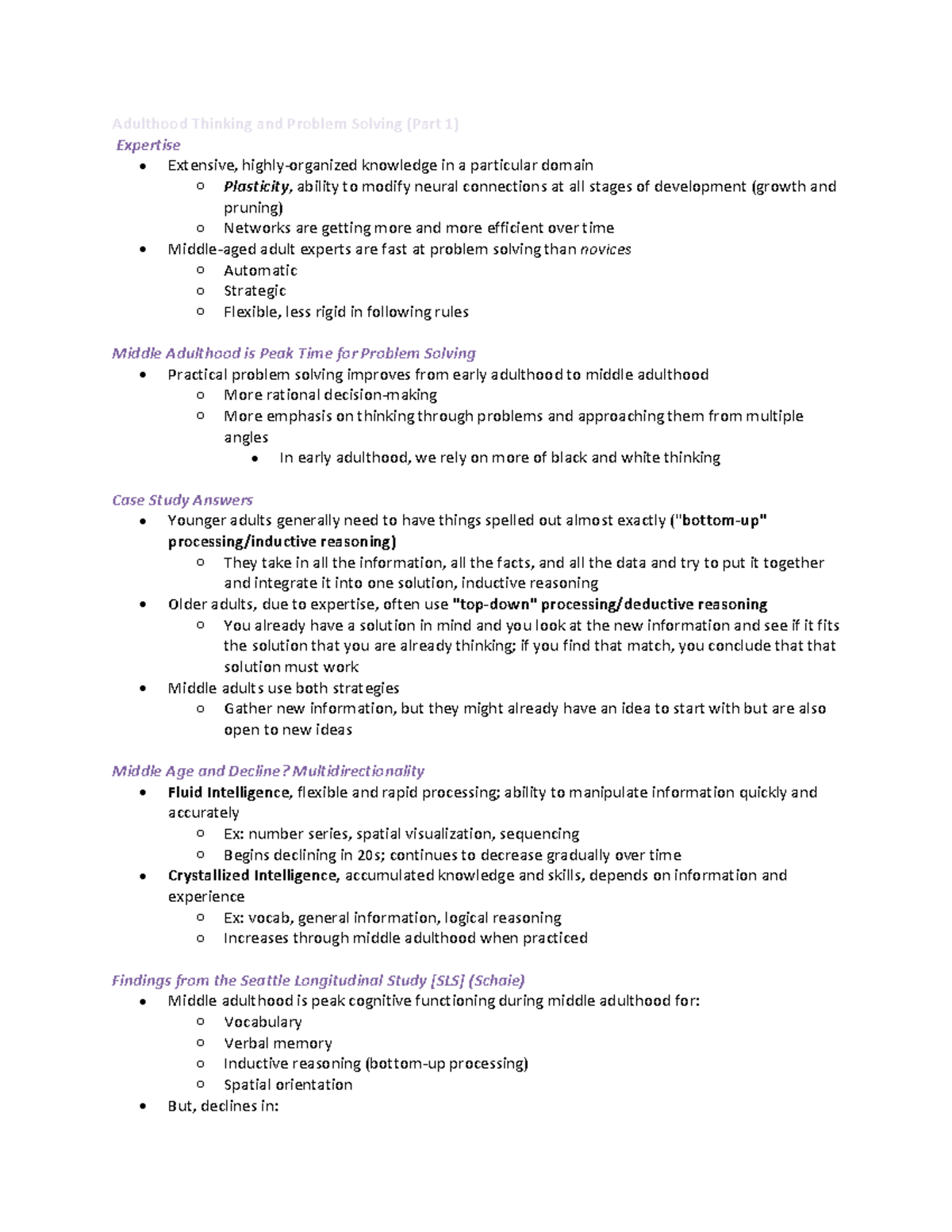Module 5 - Adulthood Development - Adulthood Thinking and Problem ...