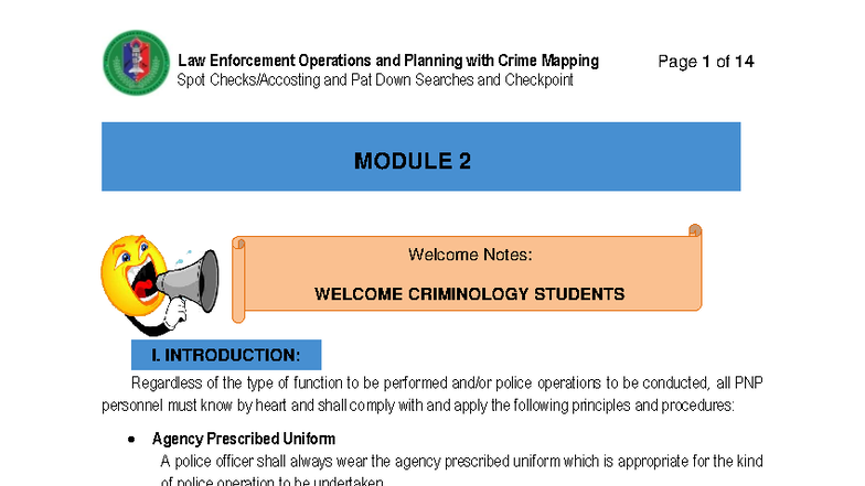 LEA 4: Law Enforcement Operations & Planning - Crime Mapping ...