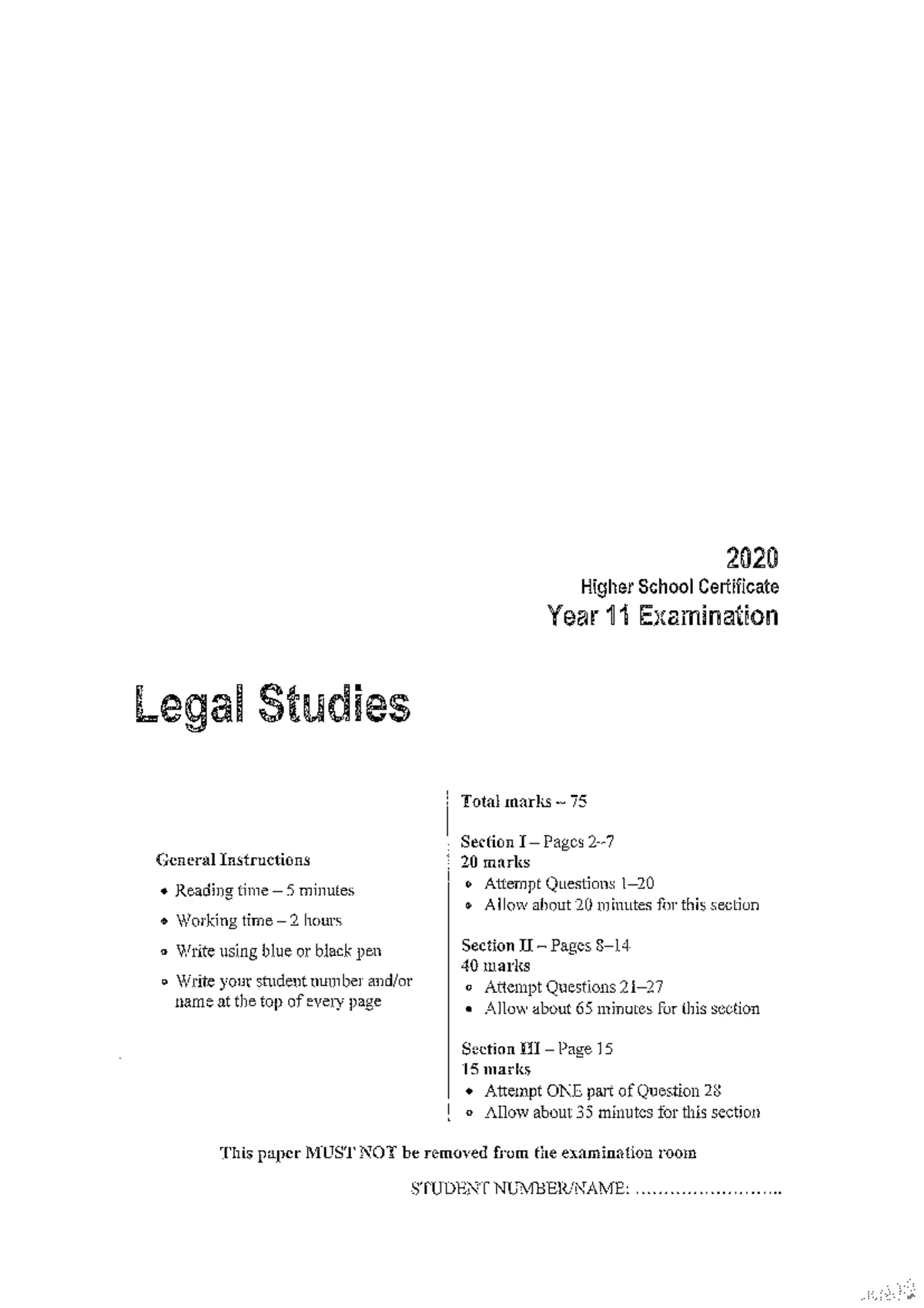 2024 HSC Legal Studies Examination Guidelines and Question Papers - Studocu