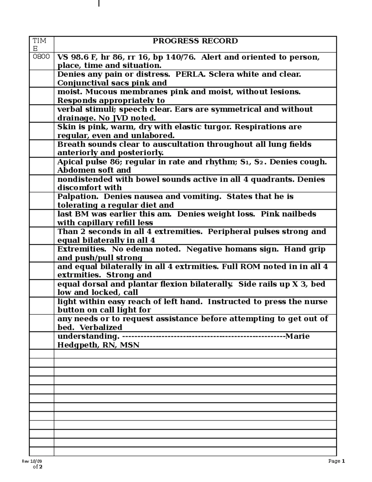 Nursing Narrative Notes: Definition, Purpose, and Key Examples - Studocu