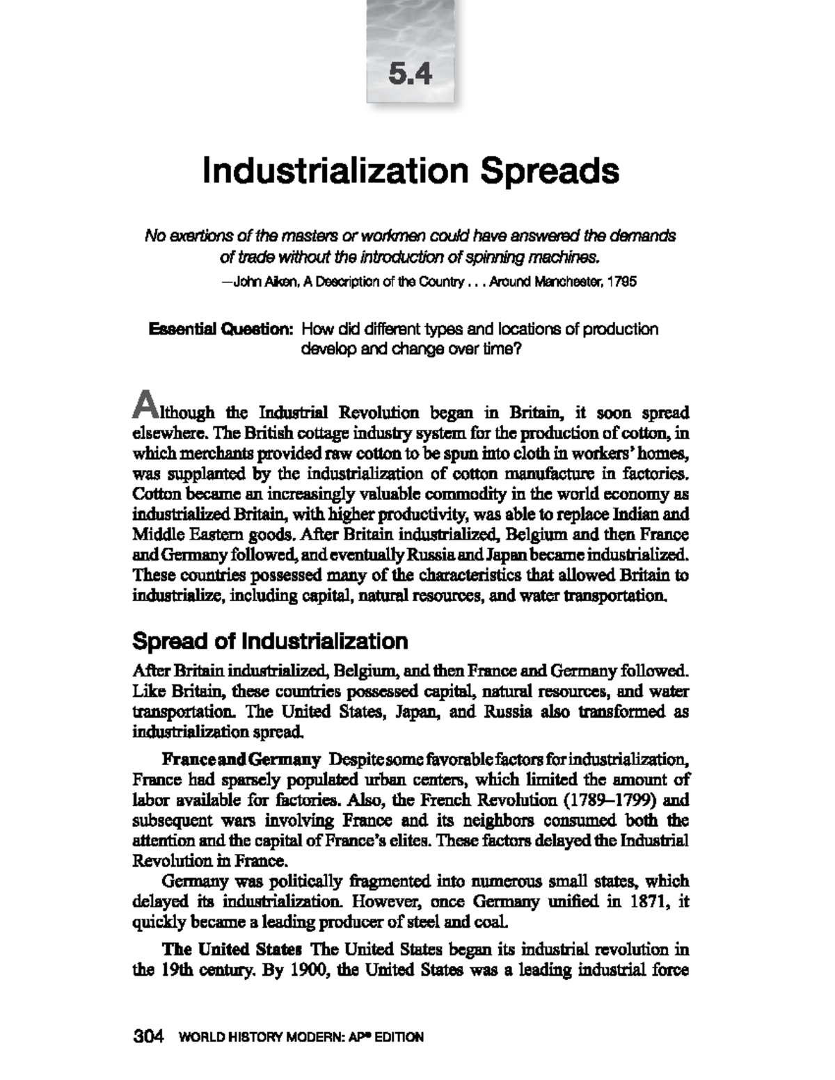 5.4 Industrialization Spreads: Global Shifts in Production and Economy ...