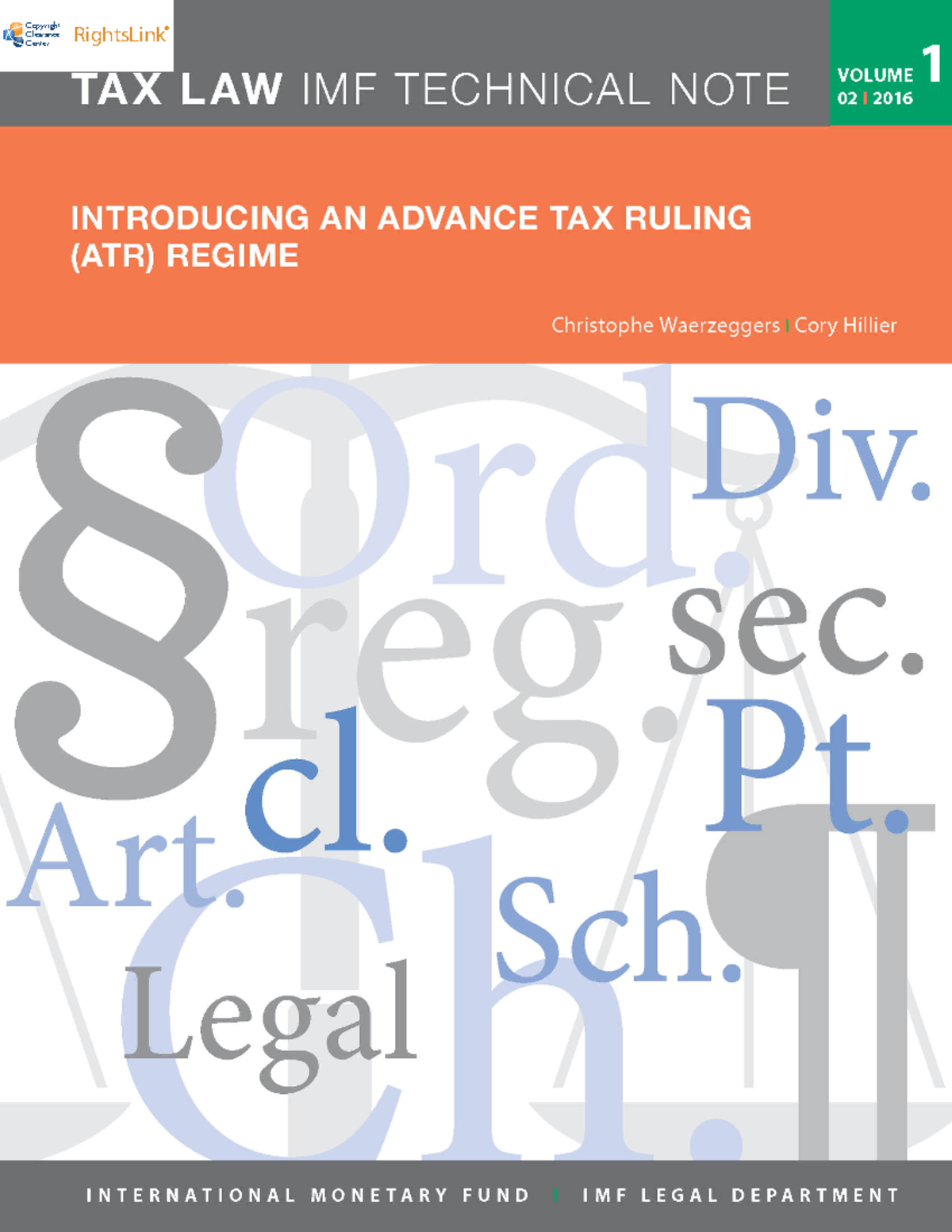 IMF Technical Note: Designing an Advance Tax Ruling (ATR) Regime - Studocu