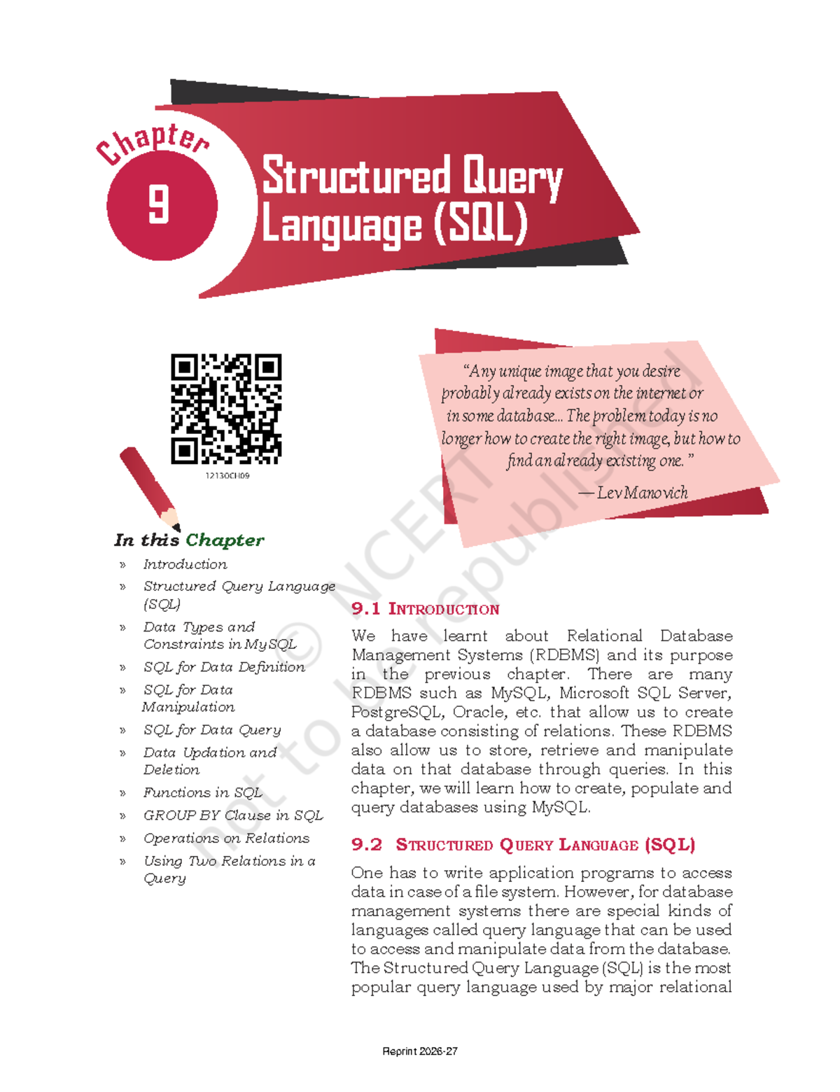 CS Class XII Lecture Notes: Structured Query Language (SQL) - Studocu
