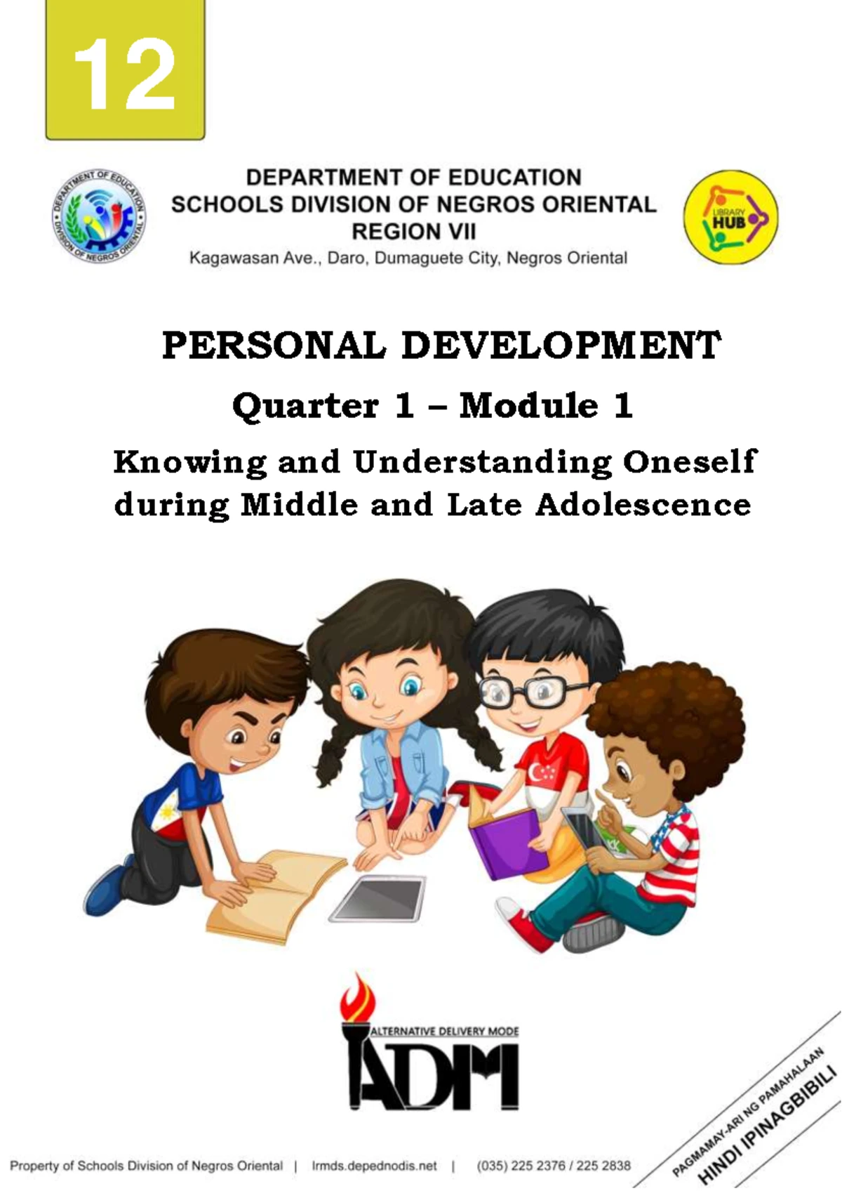 Perdev 12 Q1 M1-for-student - 12 PERSONAL DEVELOPMENT Quarter 1 – Module 1 Knowing and ...