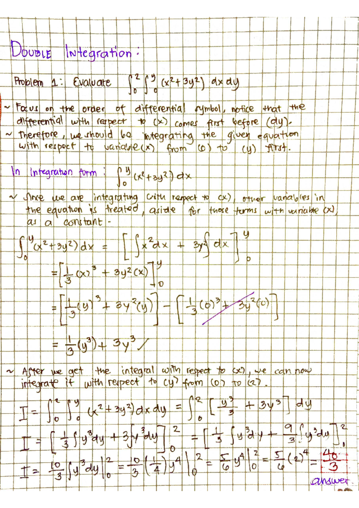 Application of Double Integration: Problems and Solutions - Studocu