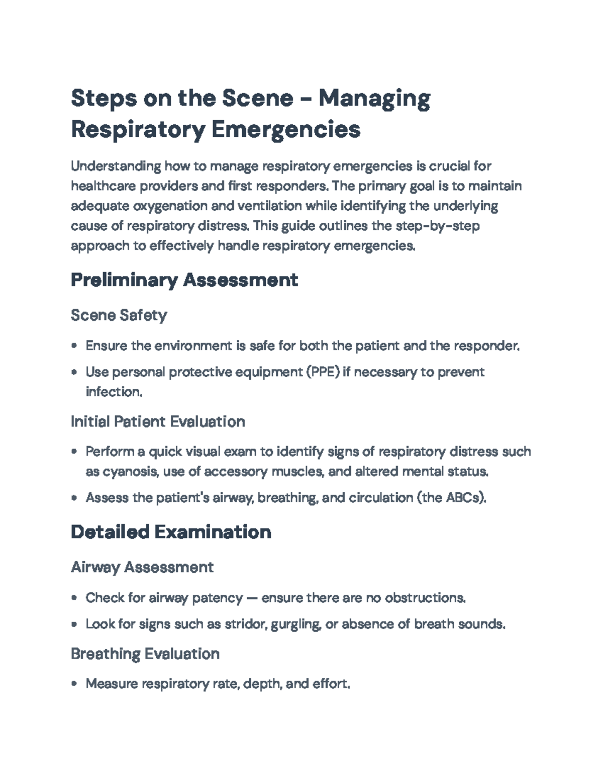 Managing Respiratory Emergencies: A Step-by-Step Guide for First ...