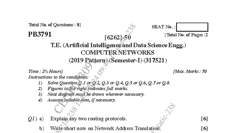 Computer Networks Midterm Exam Notes (317521) - May Jun 2024 - Studocu