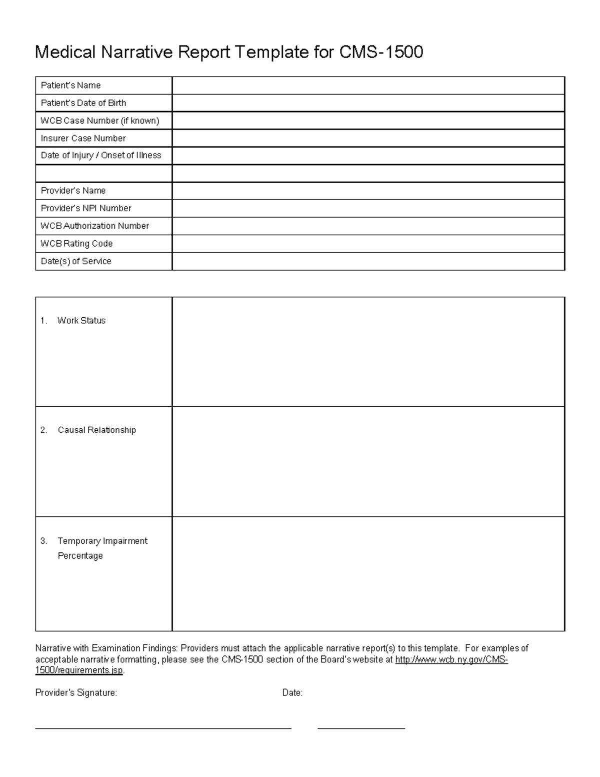 CMS Medical Narrative Report Template for Patient Documentation - Studocu