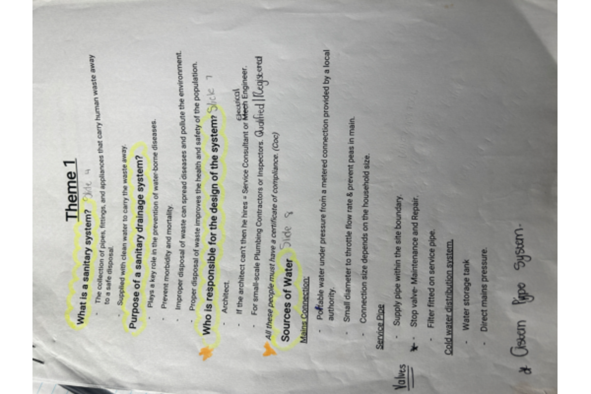 GBD 112 Lecture Notes: Themes 1-3 on Sanitary Systems and Plumbing ...