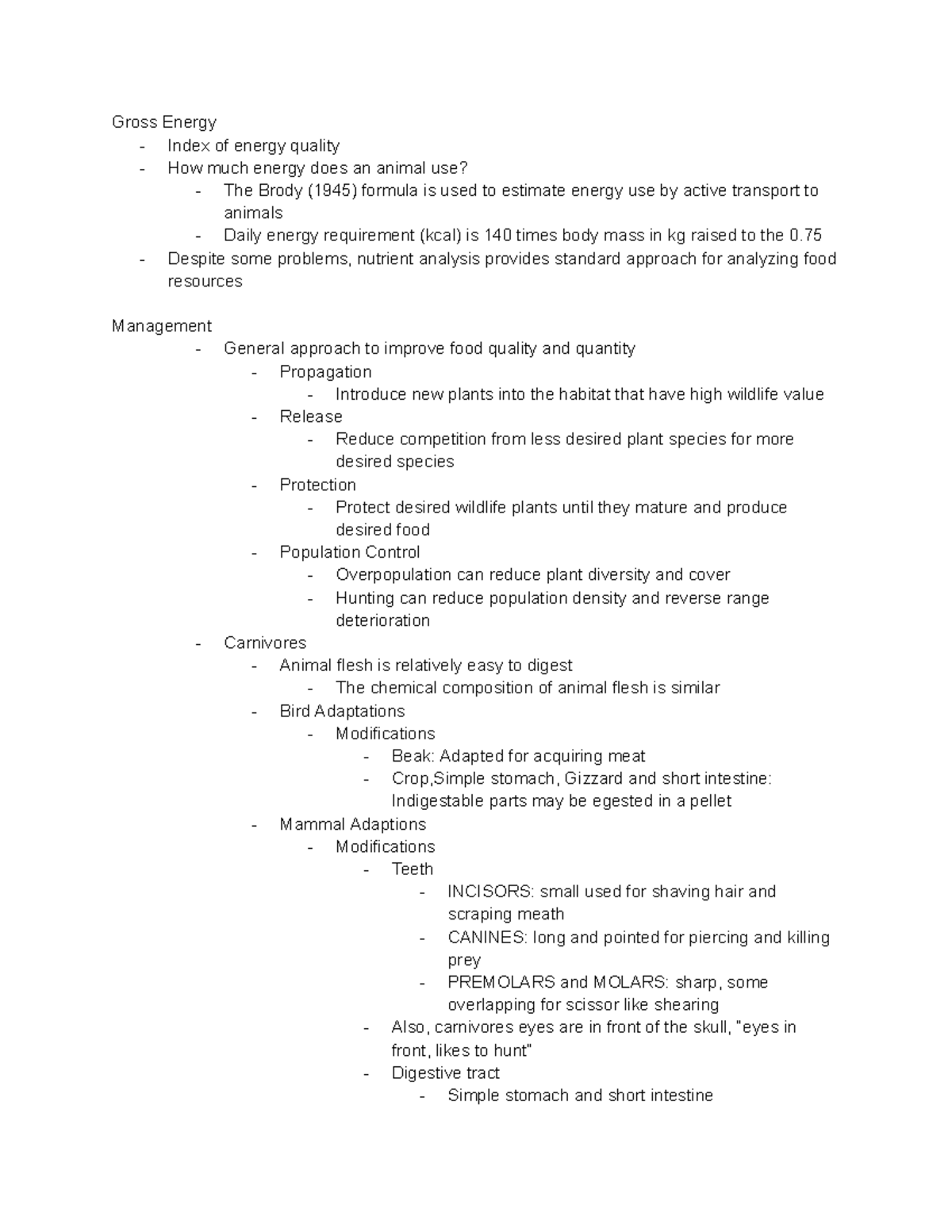 Ecological Adaptations and Energy Dynamics in Wildlife Habitats (BIO ...