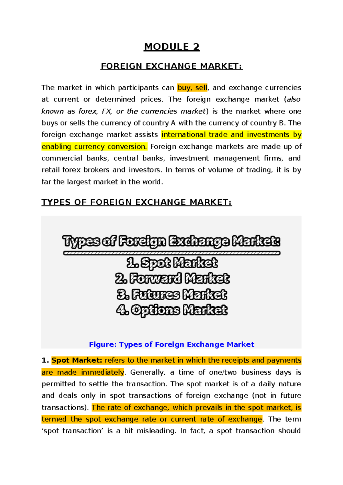 Module 2: Foreign Exchange Market Overview and Key Concepts - Studocu